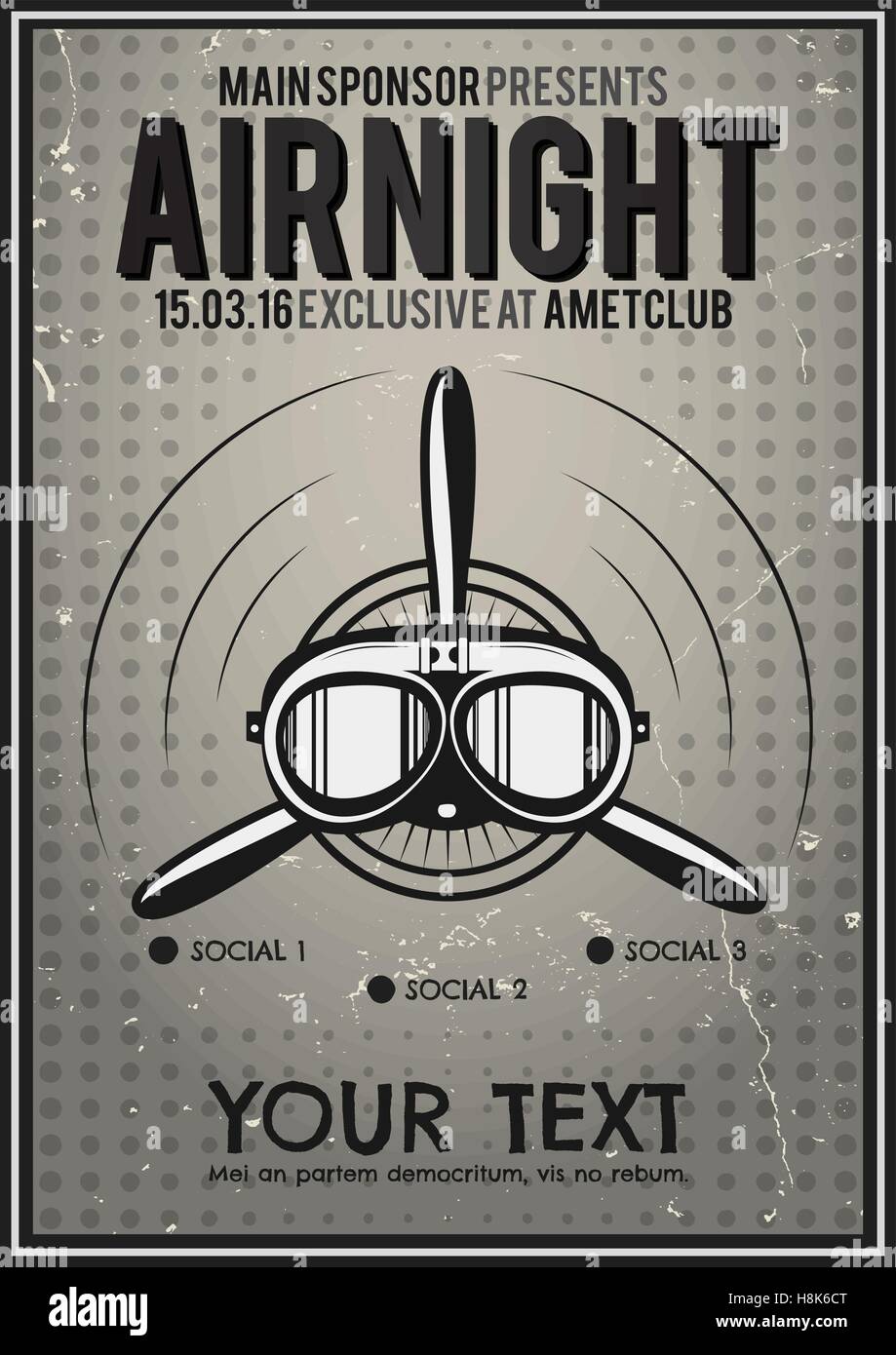 Party Leaflet, airplane brochure, cover, club night page layout ...