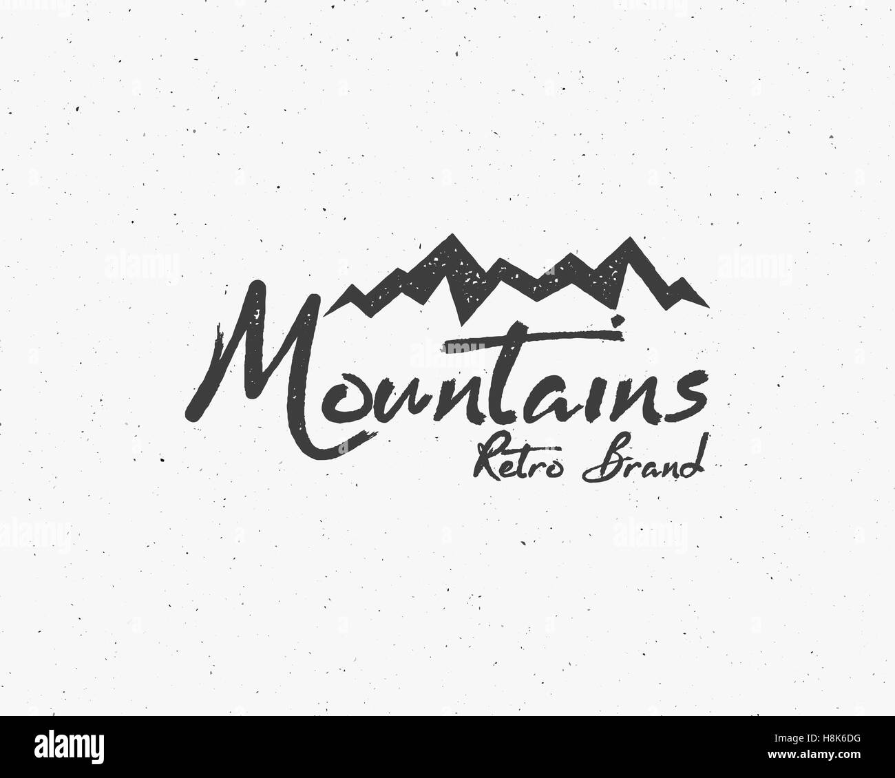 Hand drawn wilderness old style typography poster with retro mountains ...