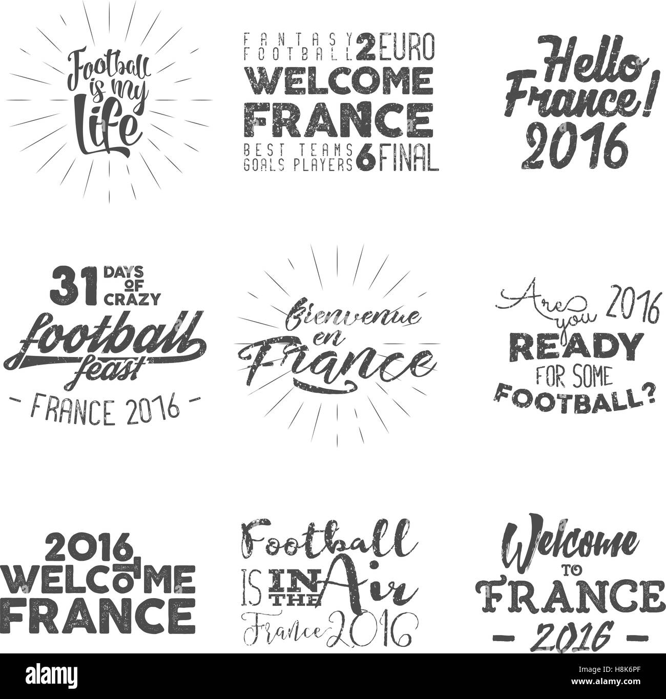 Europe Football labels, Soccer 2016 overlays, France tournament logo ...