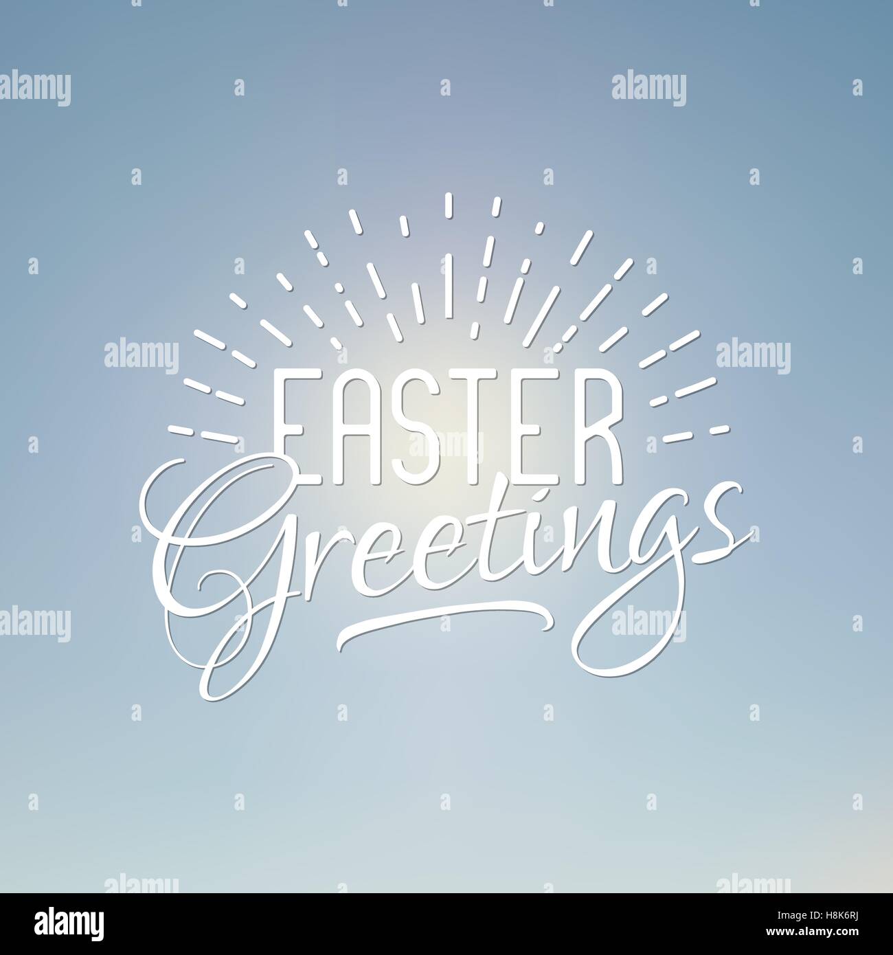Easter greetings sign. Easter wish overlay, lettering label design ...