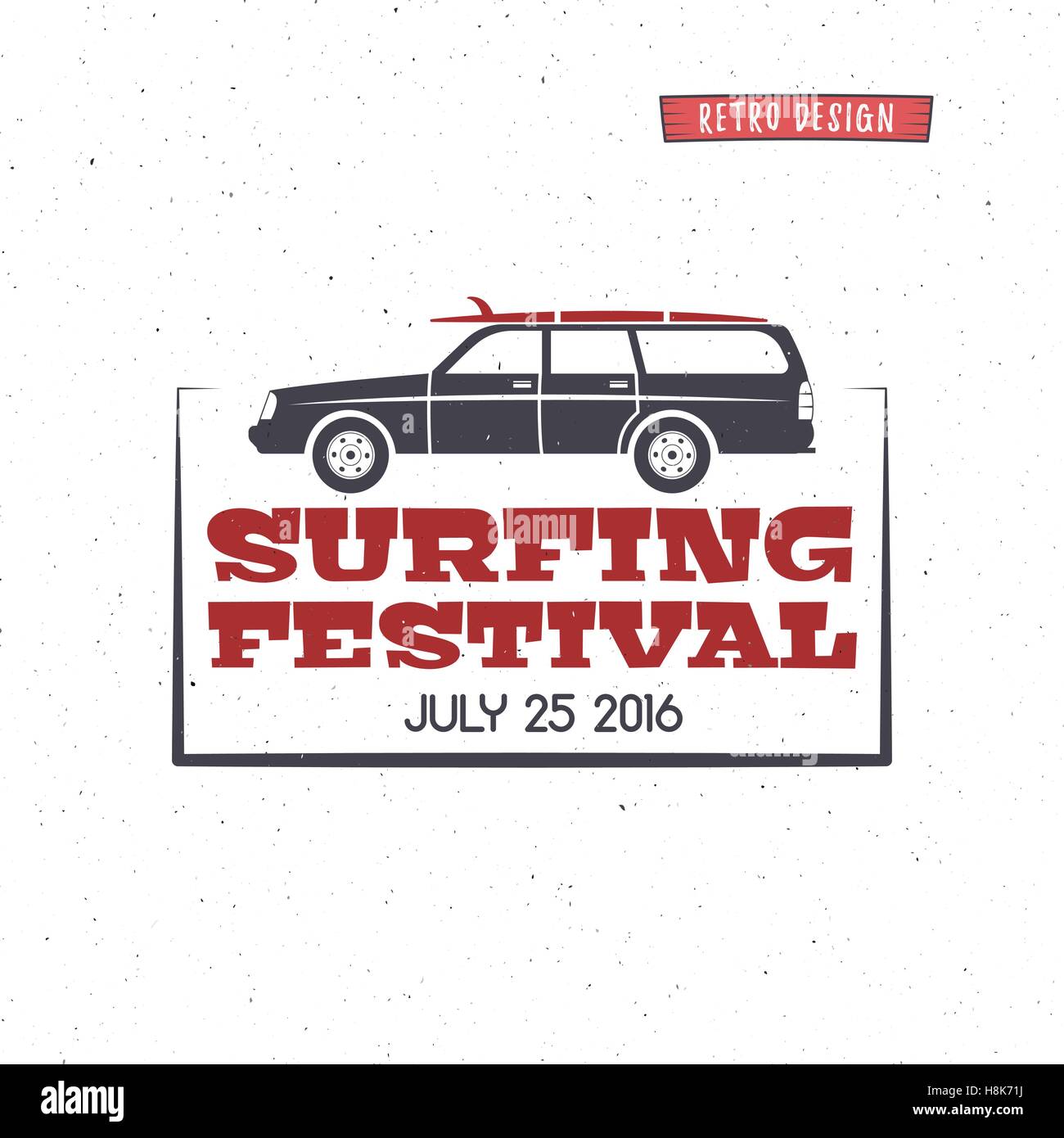 Surfing festival label. Vintage surfing badge and design elements ...