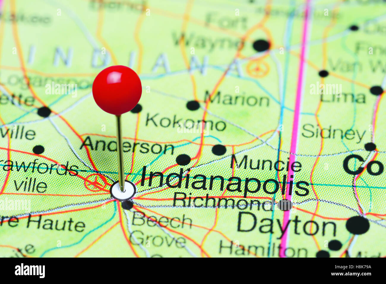 Map of indianapolis indiana hi-res stock photography and images - Alamy