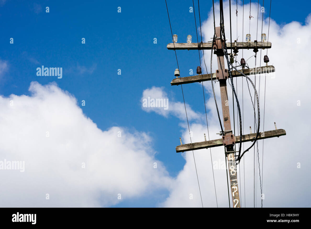 Electrical wooden pole hi-res stock photography and images - Alamy
