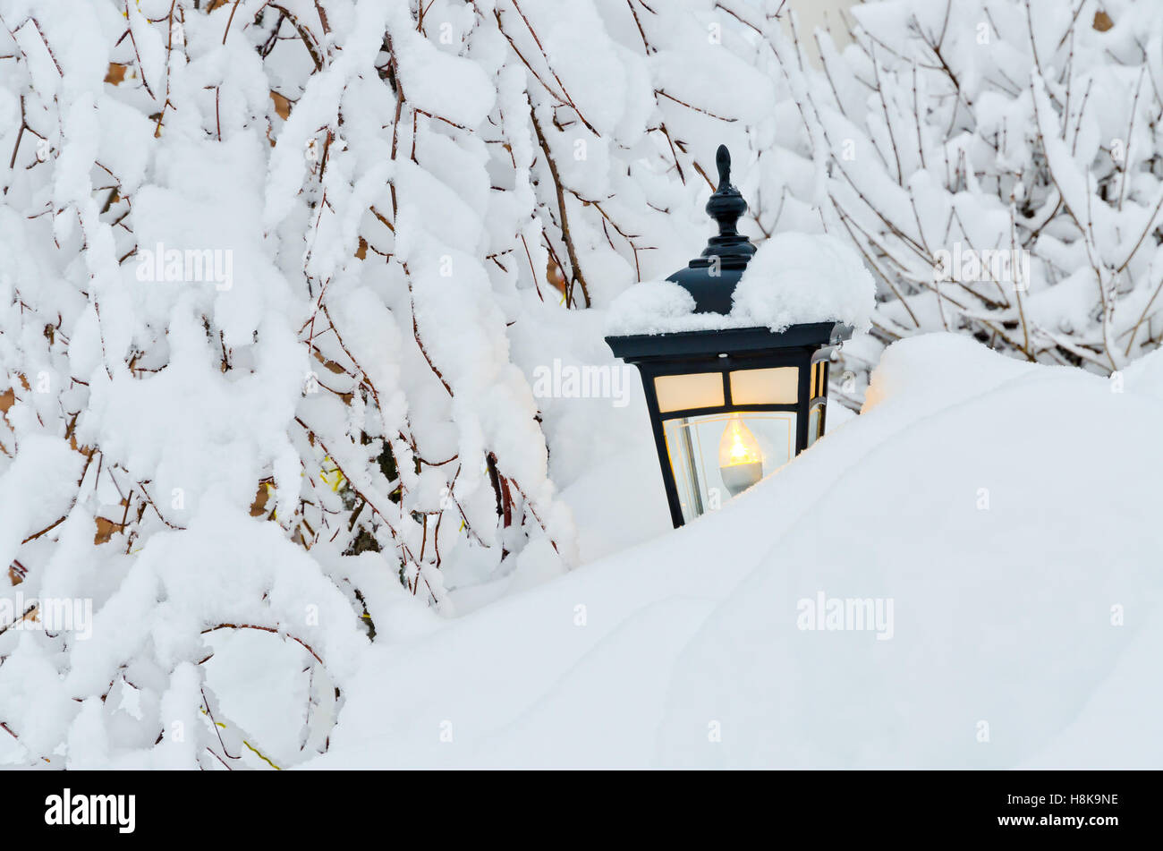 Snow winter in small Canadian town Stock Photo - Alamy