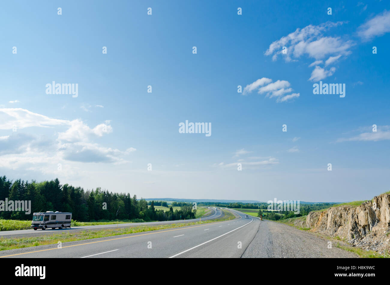 Highway in North part of New Brunswick, Canada Stock Photo - Alamy