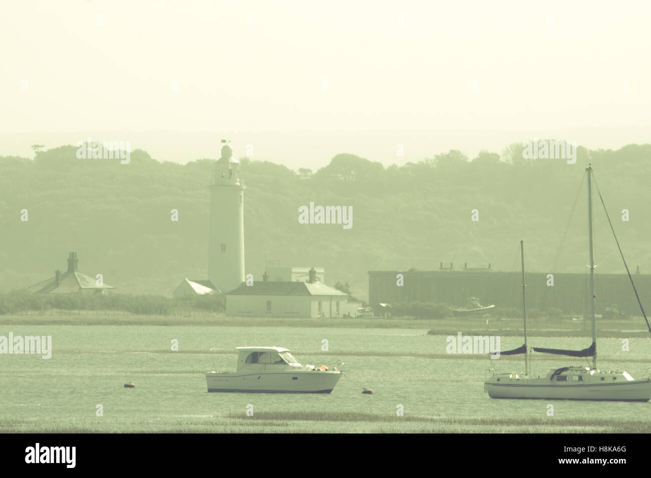 Hurst Point Lighthouse is located at Hurst Point in the English county ...