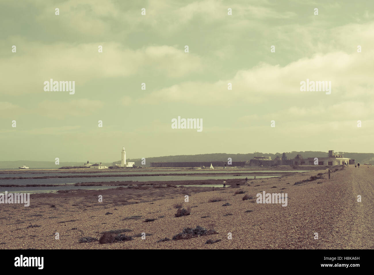 Hurst Point Lighthouse is located at Hurst Point in the English county ...