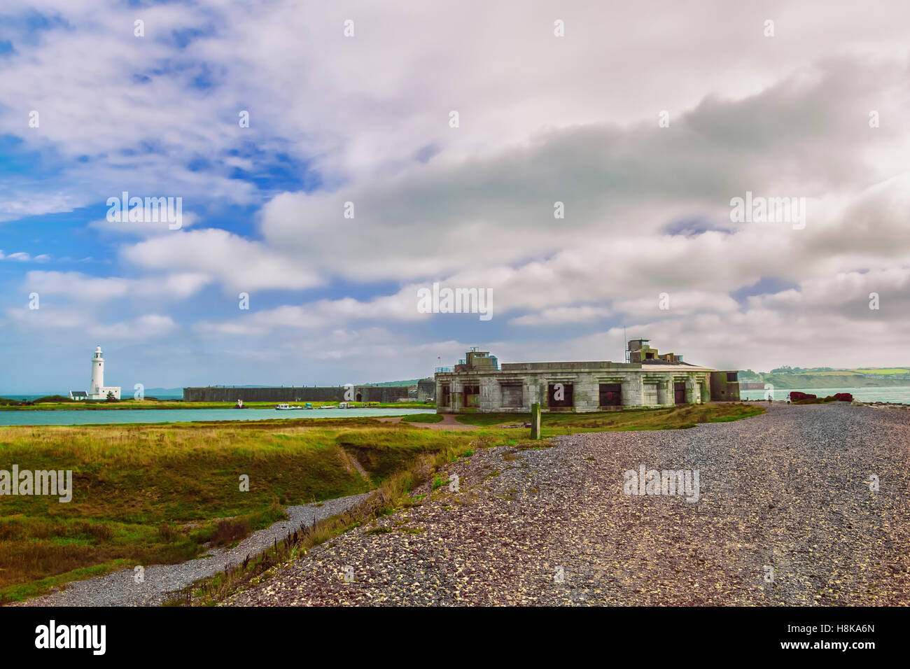 Hurst Point Lighthouse is located at Hurst Point in the English county ...