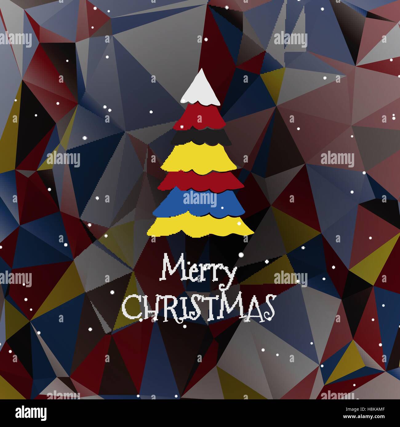 Flat christmas tree icon with triangles Stock Vector Image & Art - Alamy