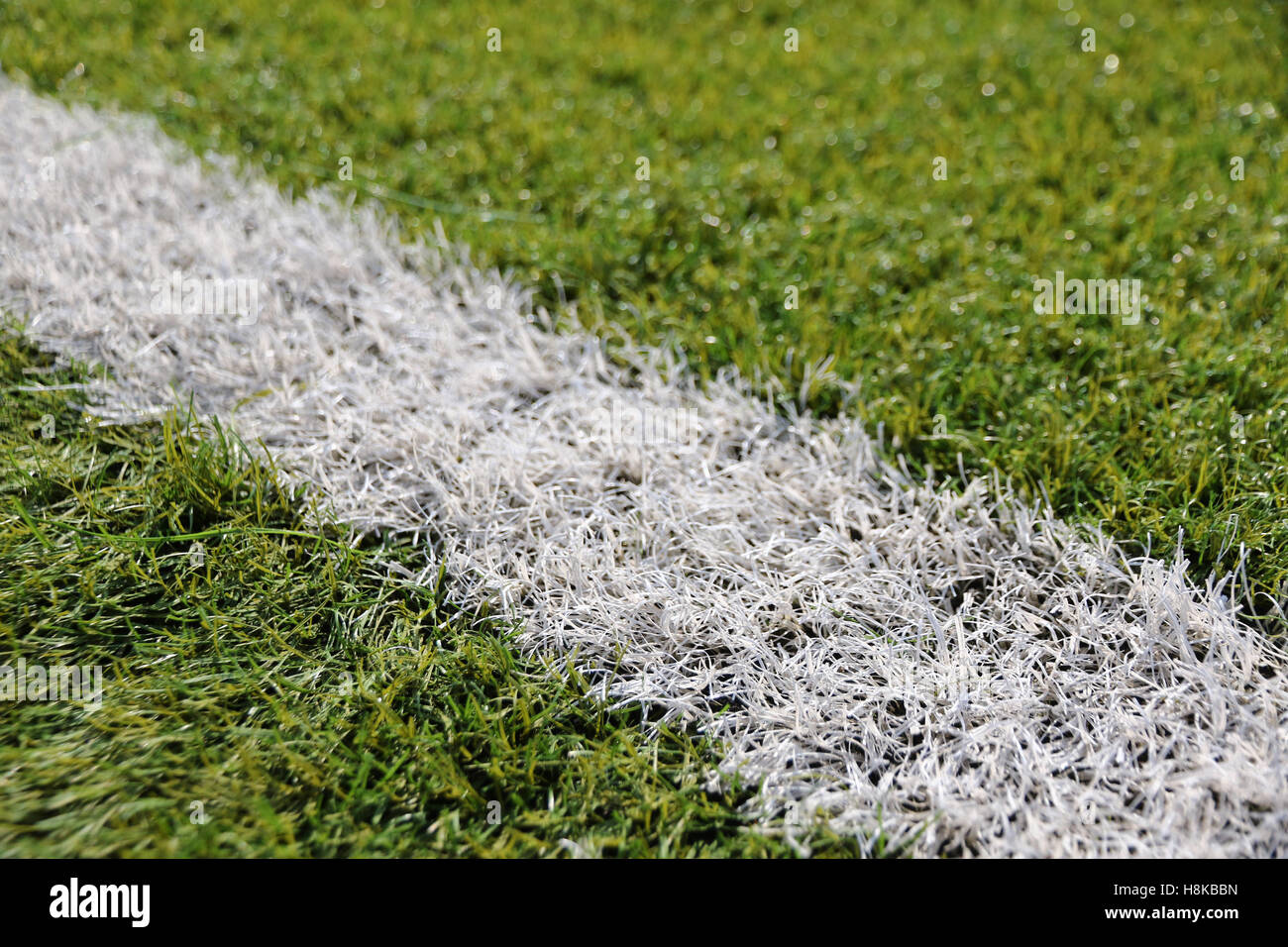 Close-up synthetic grass for football (soccer) sport field Stock Photo ...