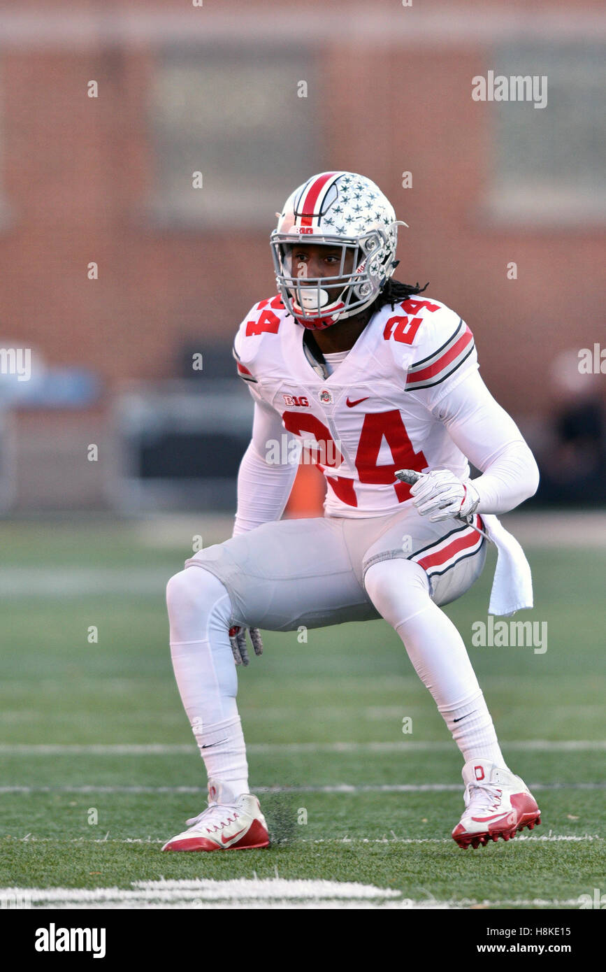 College Park, Maryland, USA. 12th Nov, 2016. Ohio State Buckeyes safety ...
