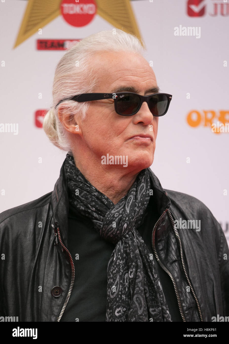 Tokyo, Japan - British musician Jimmy Page poses for photographers on ...