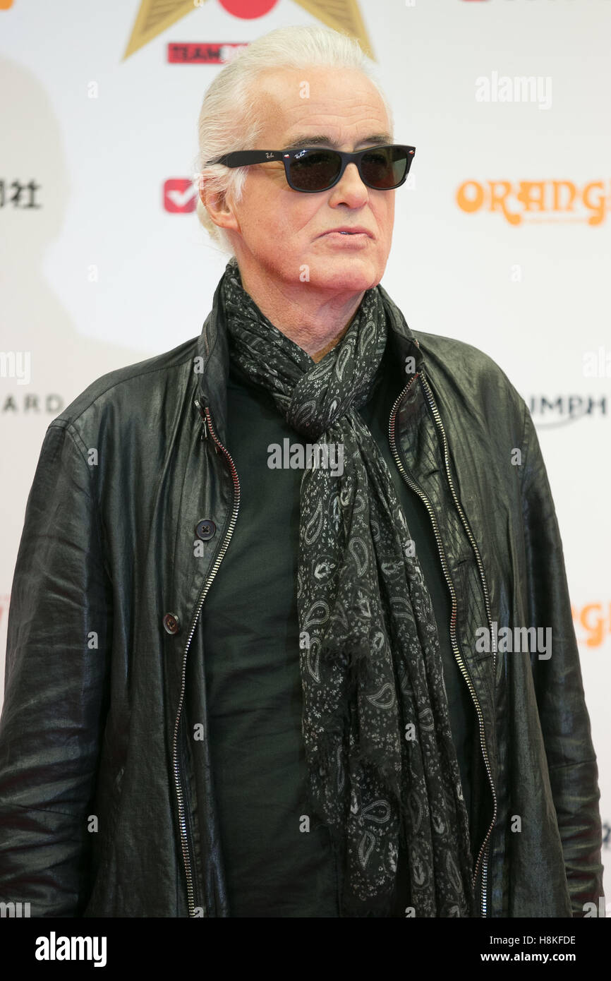 Tokyo, Japan - British musician Jimmy Page poses for photographers on ...
