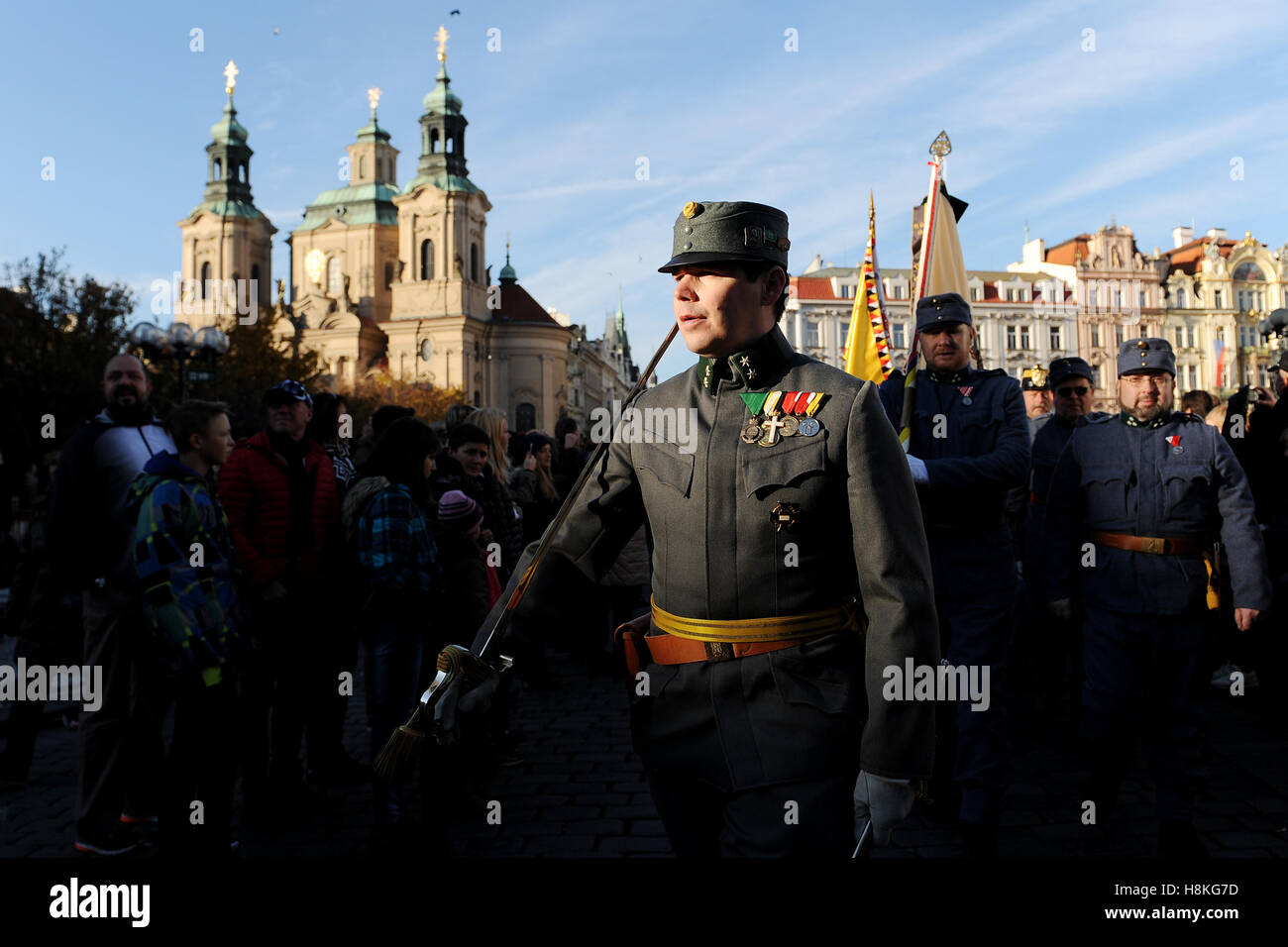 Prague, Czech Republic. 13th Nov, 2016. Historical military units ...