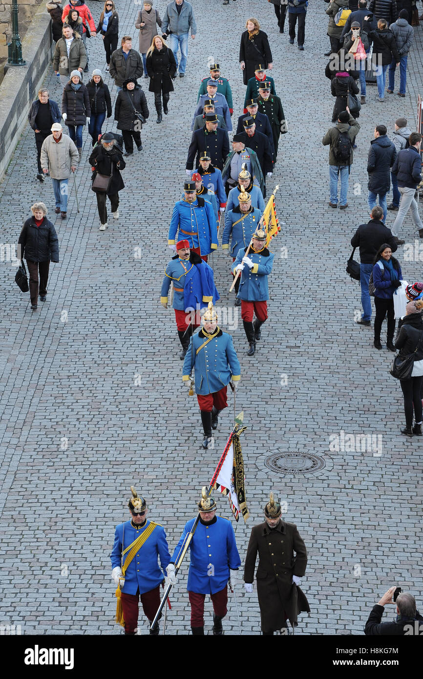 Prague, Czech Republic. 13th Nov, 2016. Historical military units ...