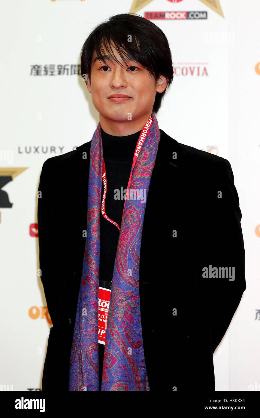 Actor Yuya Ozeki poses for the cameras during the red carpet for the ...