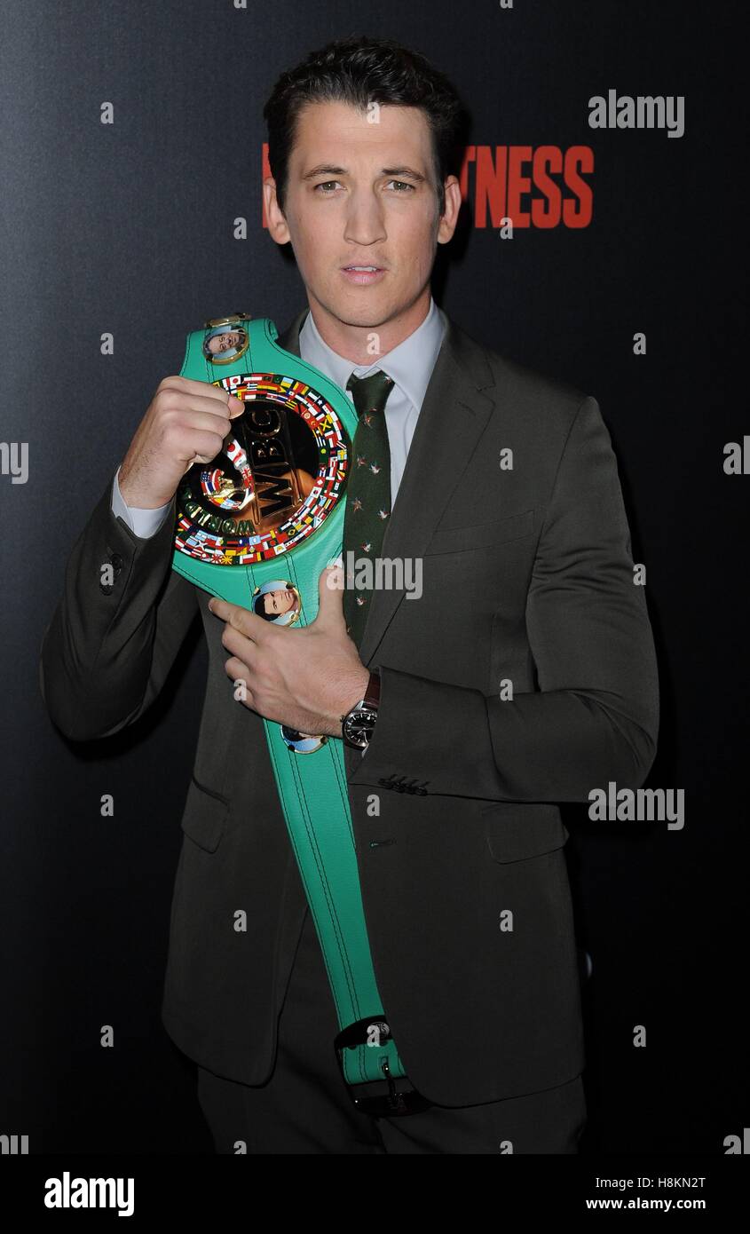 New York, NY, USA. 14th Nov, 2016. Miles Teller at arrivals for BLEED ...