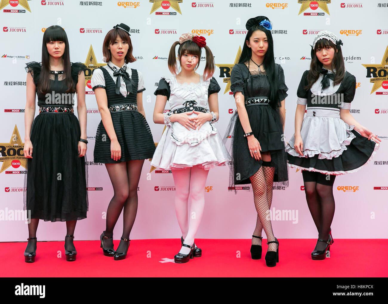 Tokyo Japan Japanese Female Rock Group BAND MAID Pose For