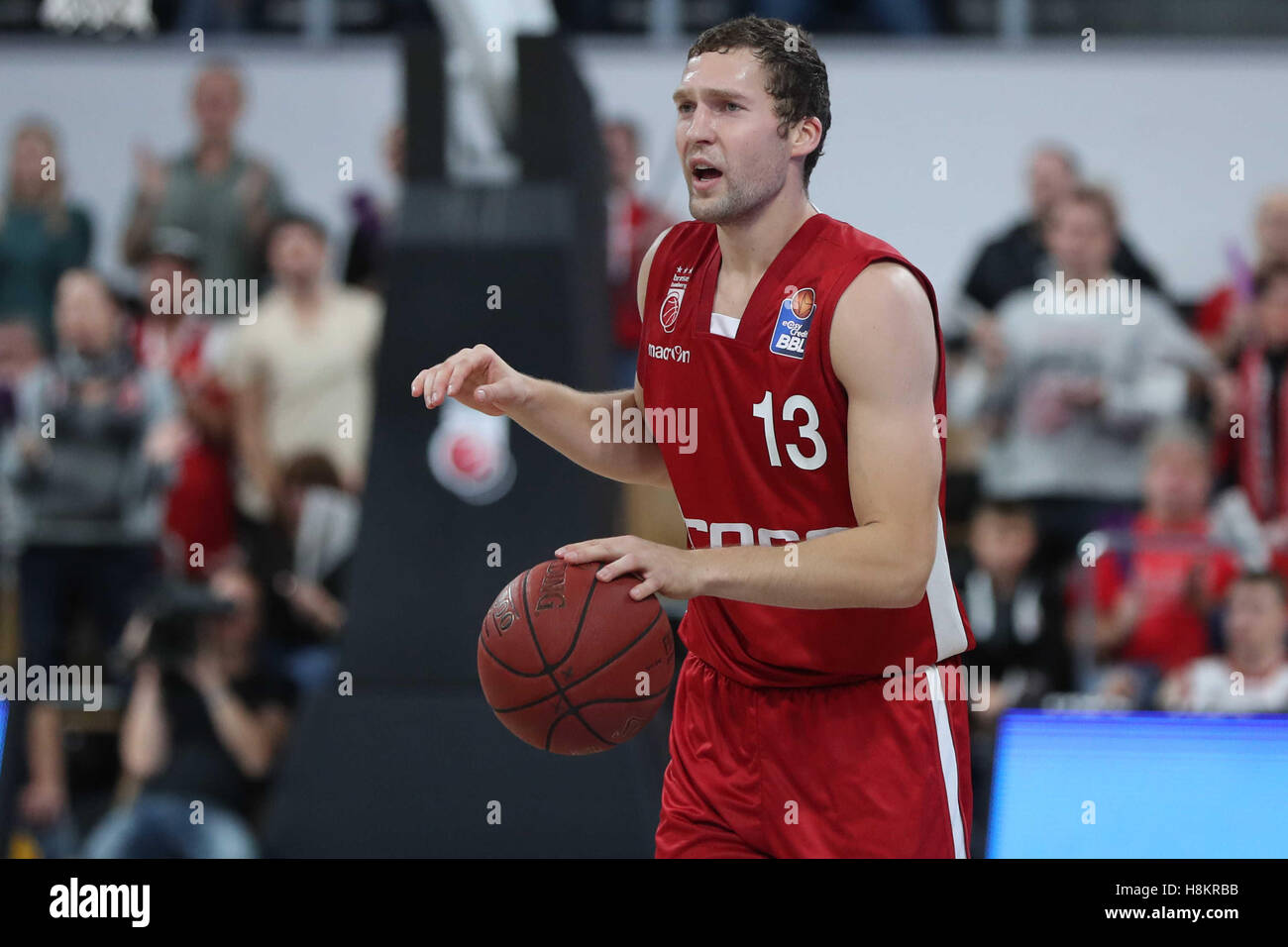 Bamberg's Janis Strelnieks in action in the German basketball ...