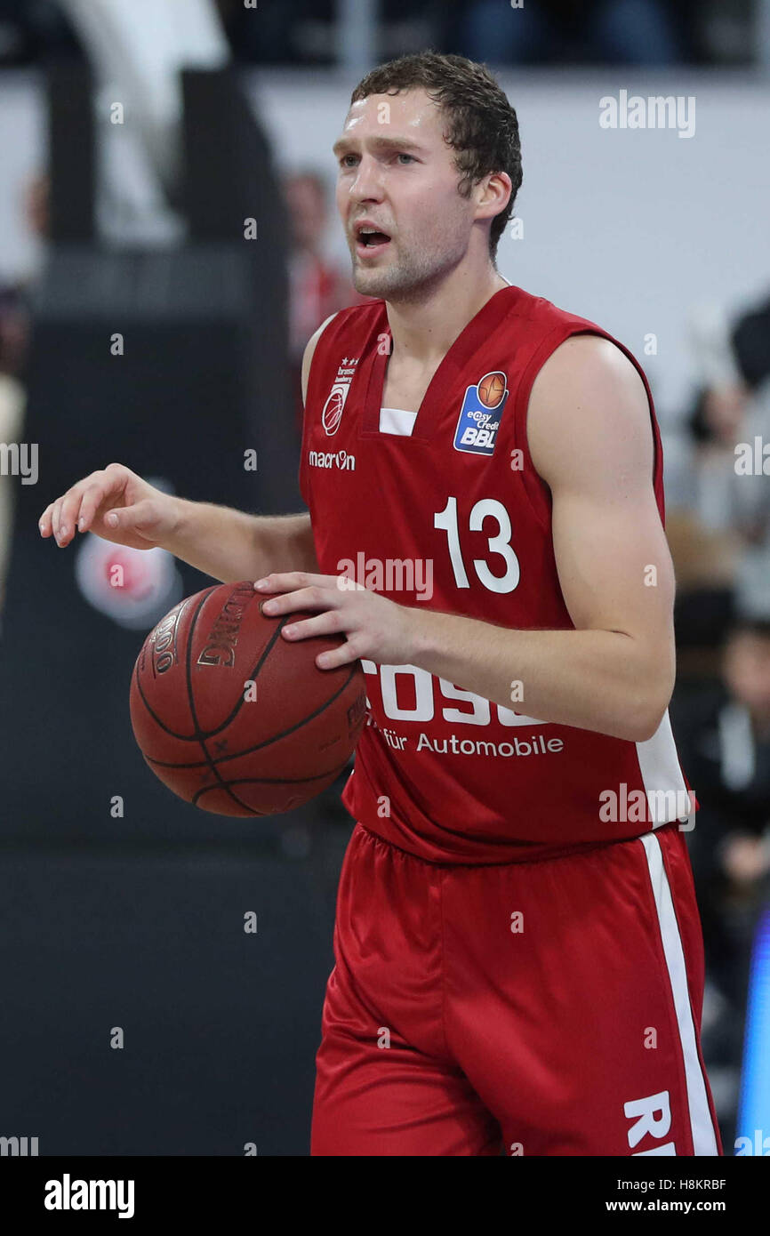 Bamberg's Janis Strelnieks in action in the German basketball ...