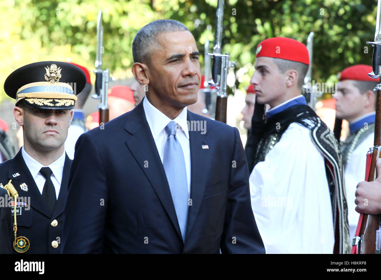 Athens, Greece. 15th Nov, 2016. US President Barack Obama and his greek ...