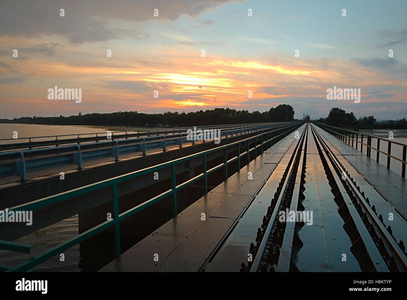 Railroad Bridge Point of View Stock Photo - Alamy