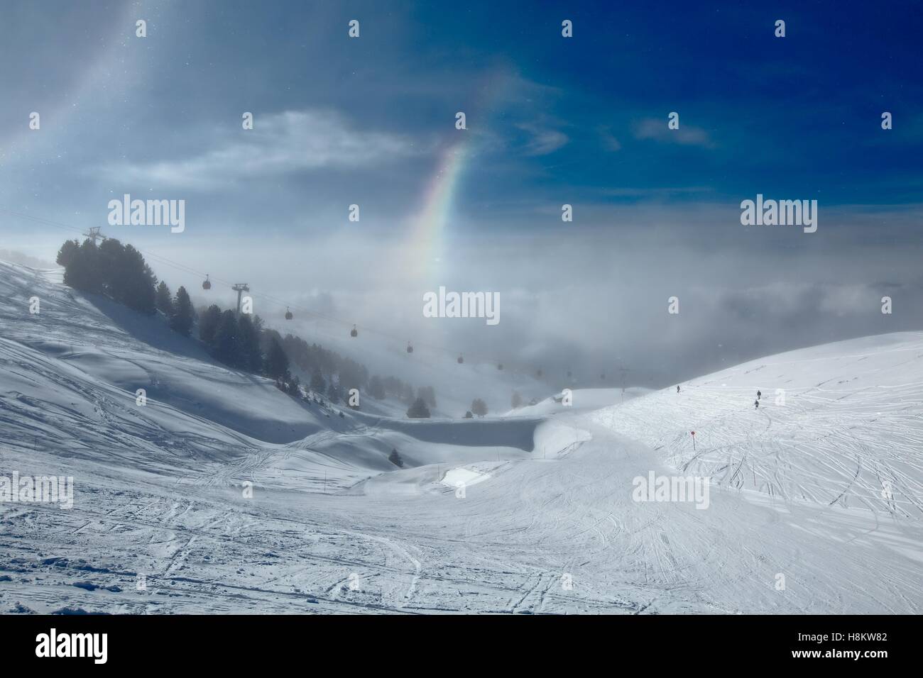 Skiing slopes, majestic Alpine landscape Stock Photo - Alamy