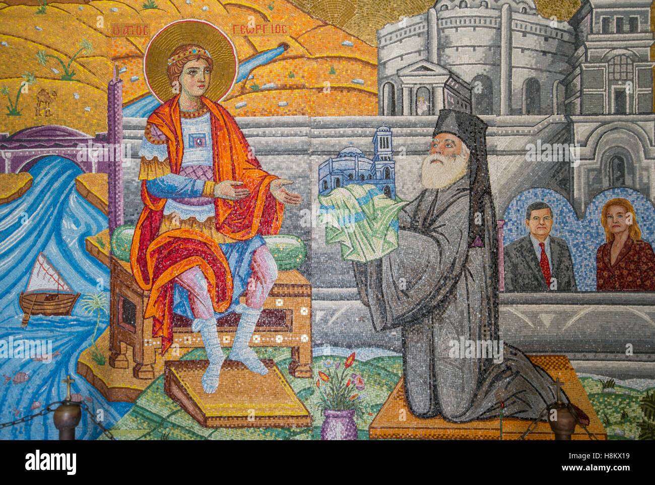 Cairo, Egypt. Details of the patrons presenting the church to Christ ...