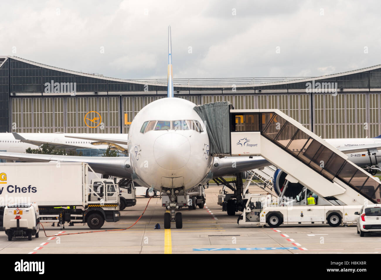 Frankfurt, Germany- Air planes at their terminals at the Frankfurt ...