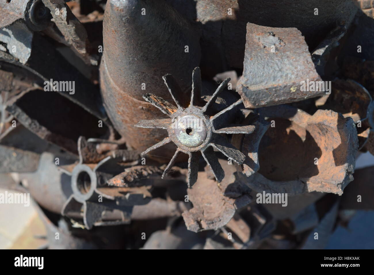 Monument of mines, grenades, bullets and shell fragments. To remember ...