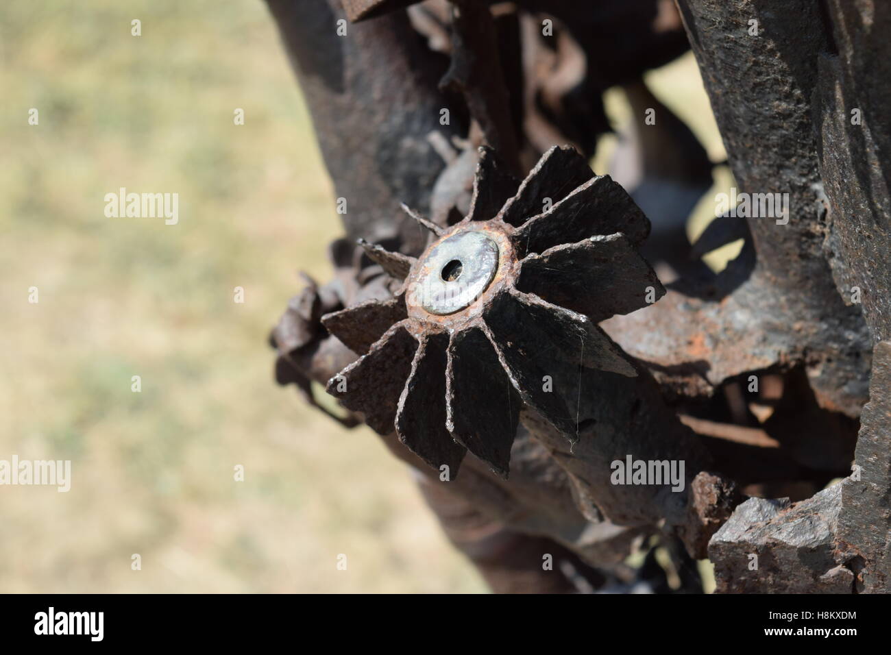 Monument of mines, grenades, bullets and shell fragments. To remember ...
