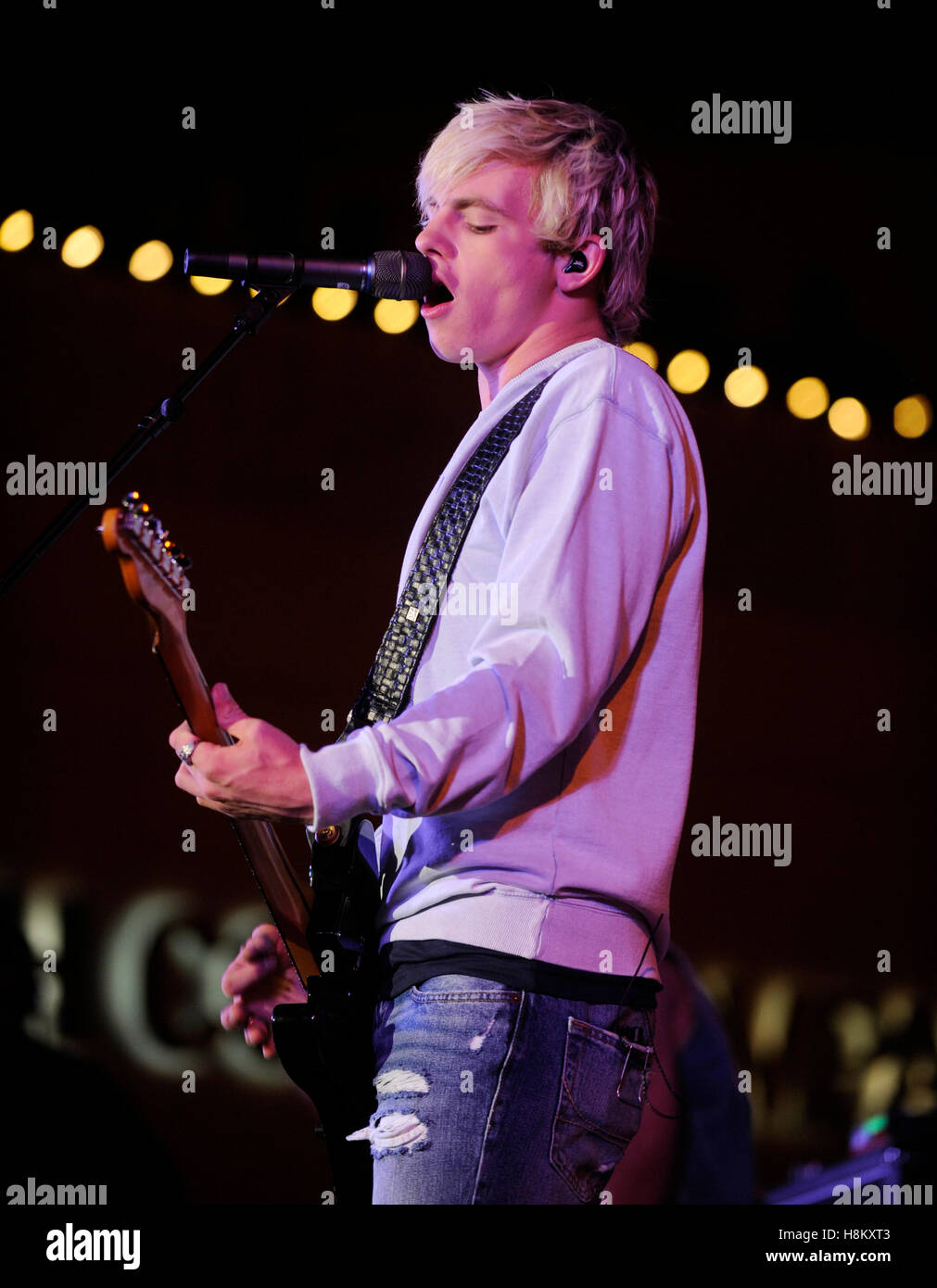 Ross Lynch of the band R5 performs at the Citadel Outlets Christmas ...