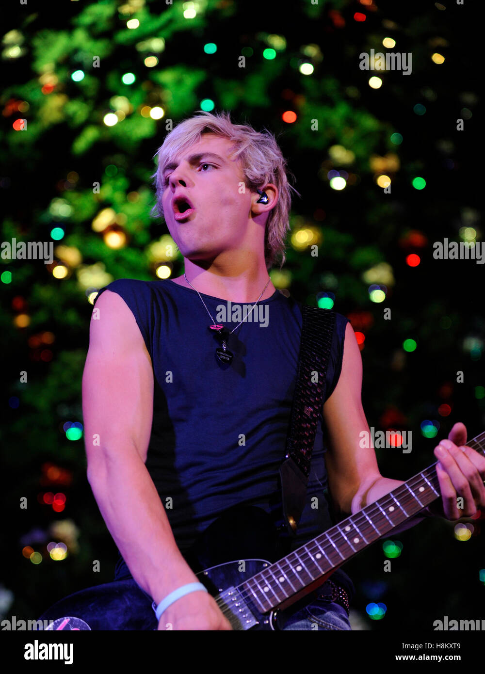 Ross Lynch of the band R5 performs at the Citadel Outlets Christmas ...
