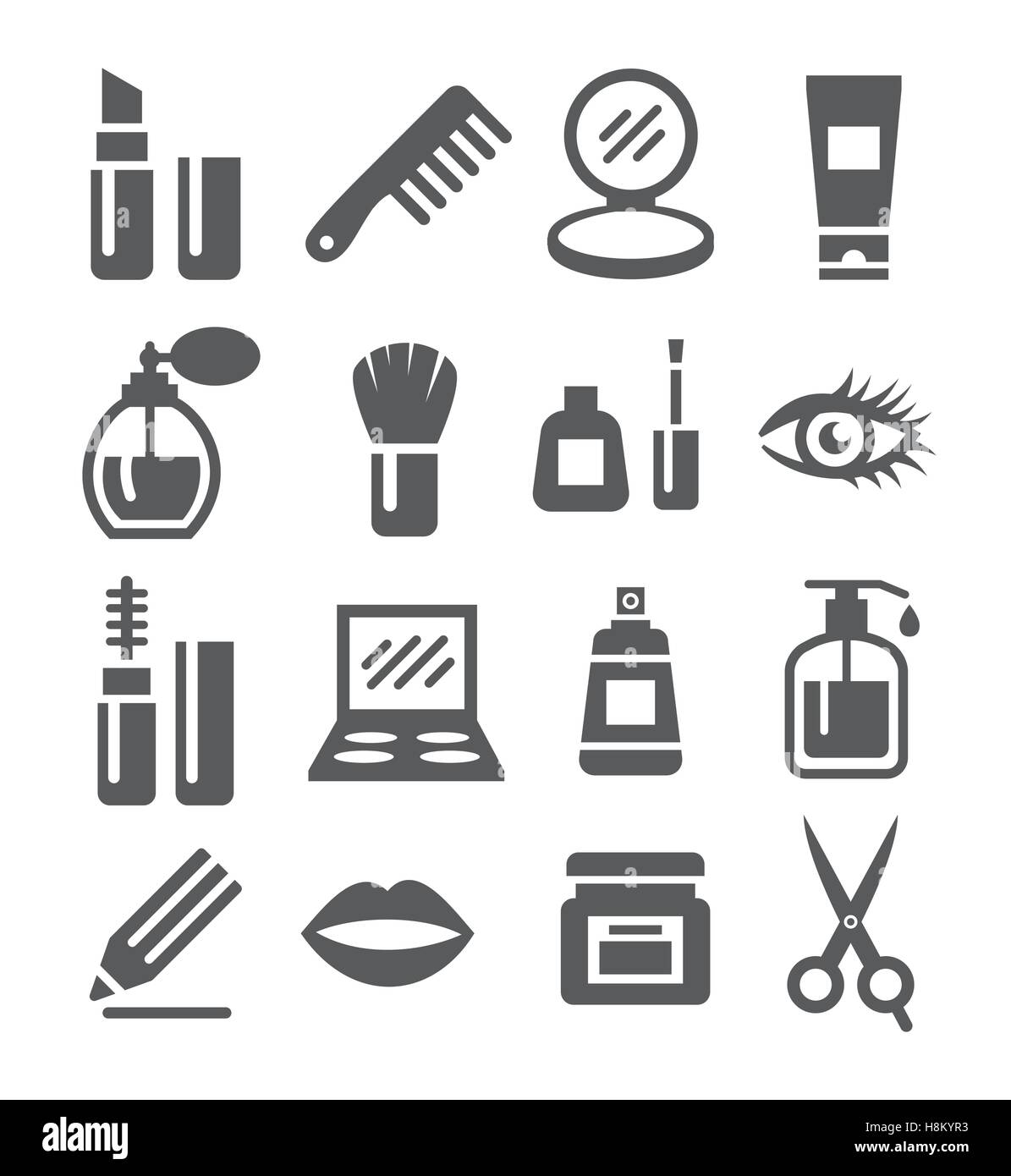 Makeup and beauty symbols Stock Vector Images - Alamy