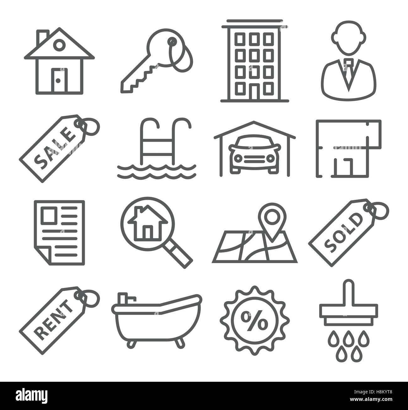 Estate agent sign on Stock Vector Images - Alamy