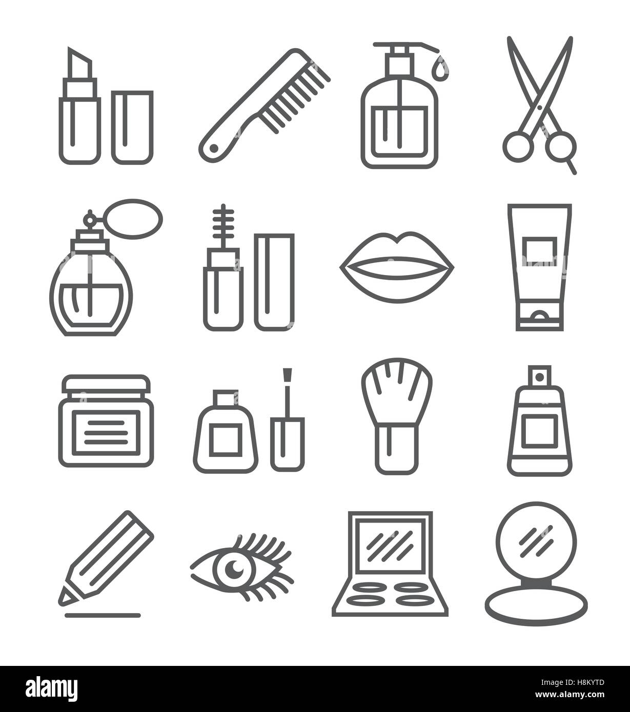 Cosmetics icon vector set Black and White Stock Photos & Images - Alamy