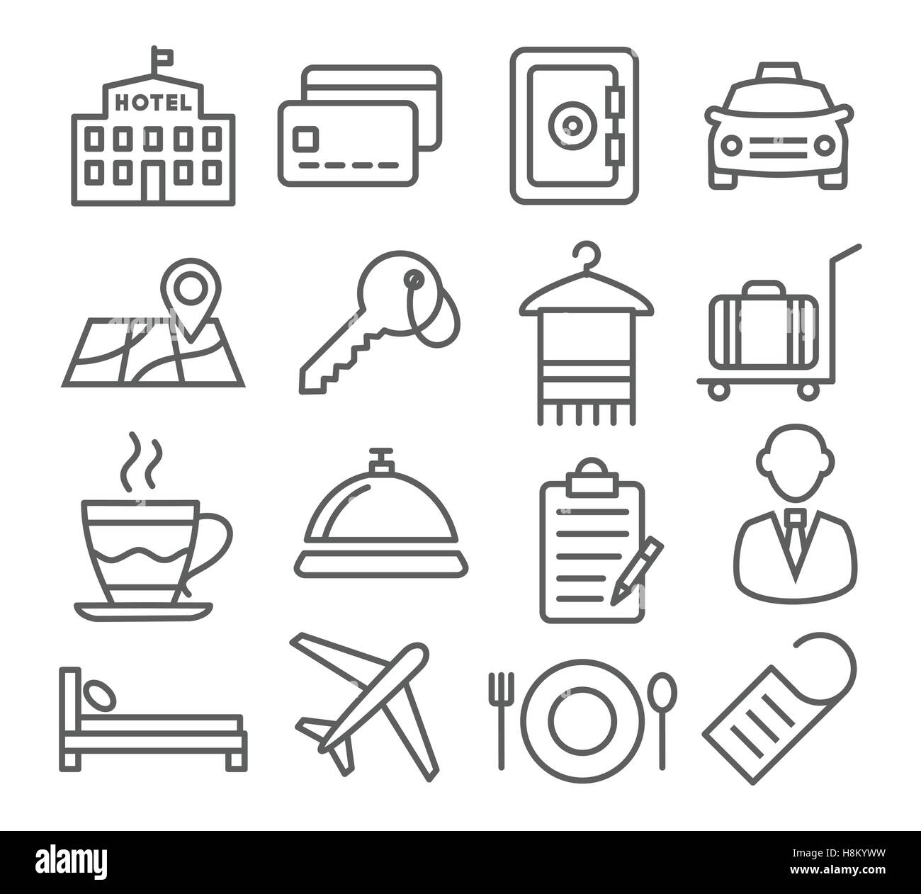 Hotel services line icon hi-res stock photography and images - Alamy