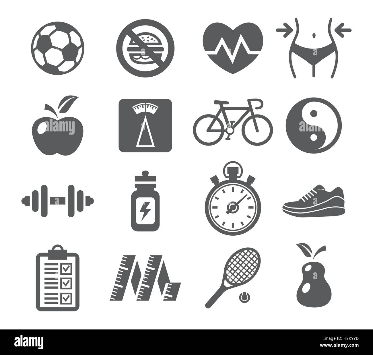 Health and Fitness Icons Stock Vector Image & Art - Alamy