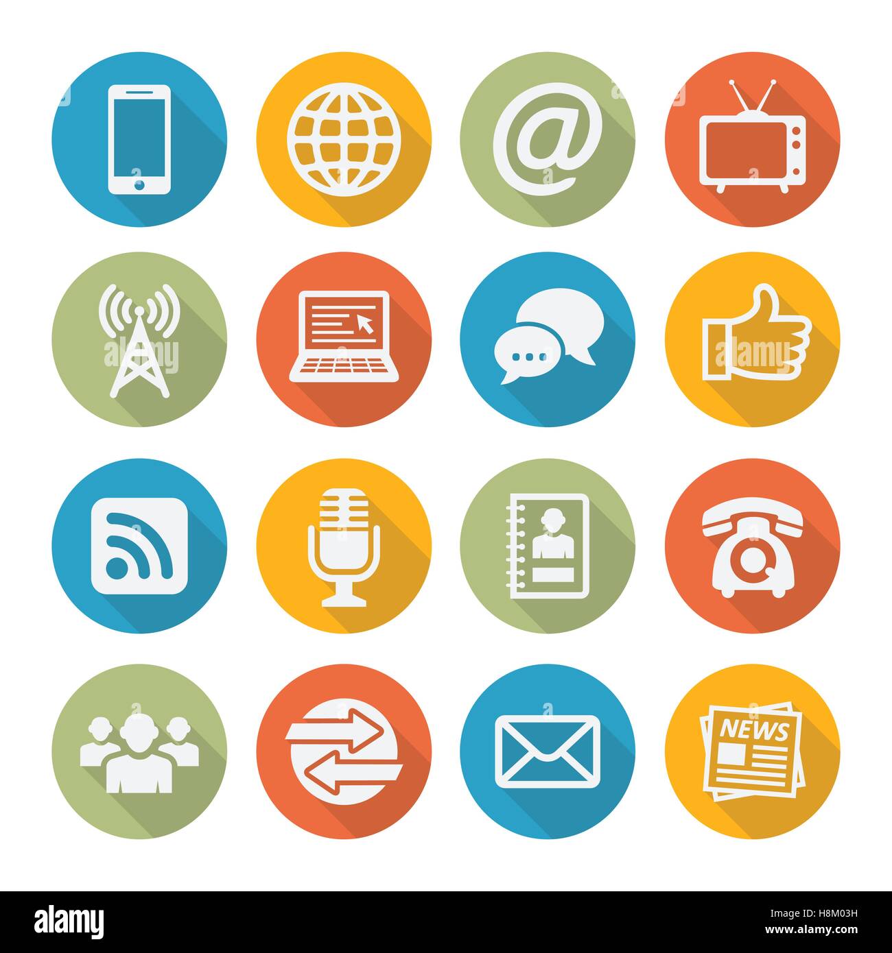 Communication icons set on white background Stock Vector Image & Art ...