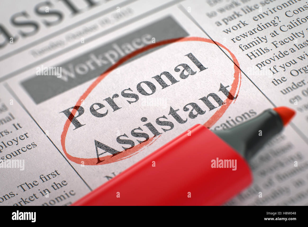 Now Hiring Personal Assistant. 3D Stock Photo - Alamy