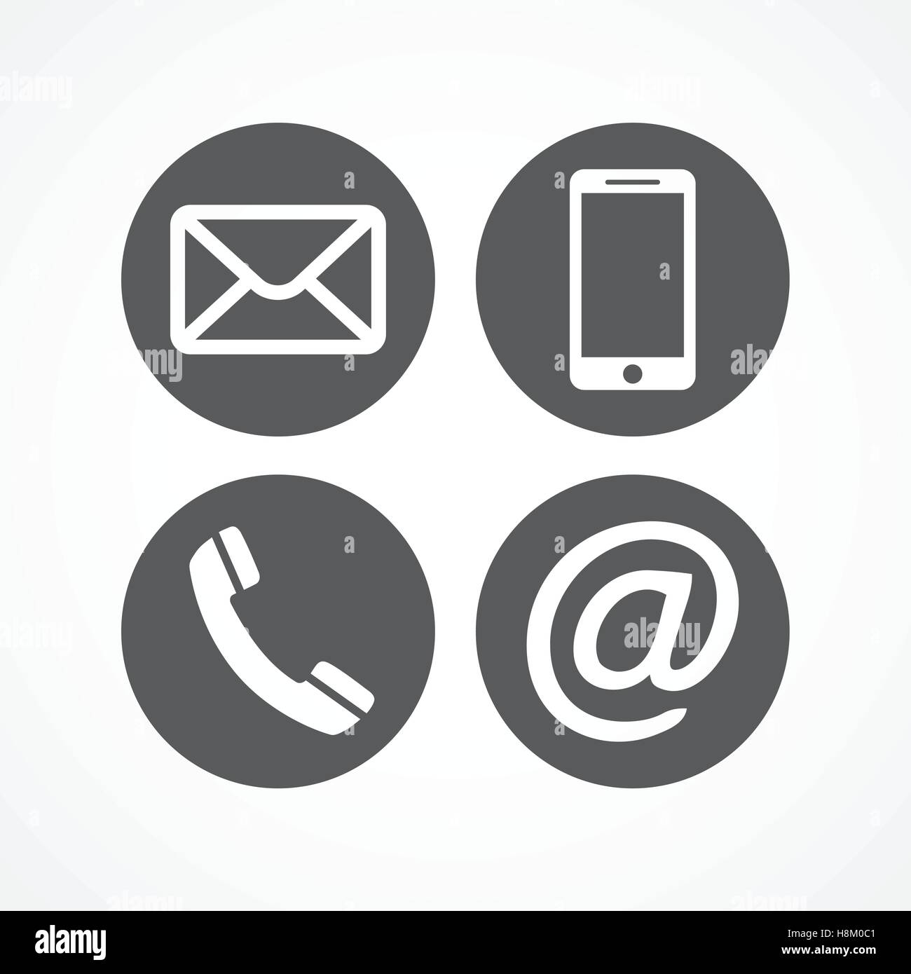 Gray Contact icons set on white background Stock Vector Image & Art - Alamy