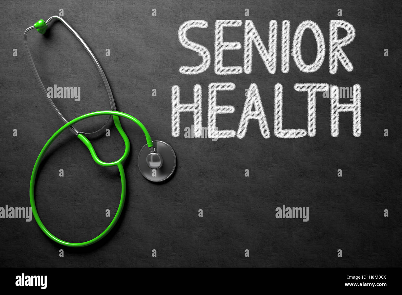 Chalkboard with Senior Health Concept. 3D Illustration Stock Photo - Alamy