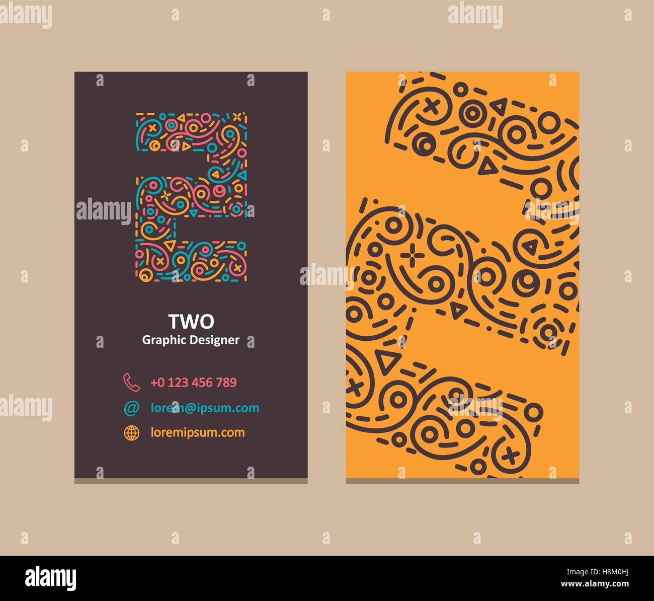 2 Number Logo Corporate Business card. Vector design Stock Vector Image ...