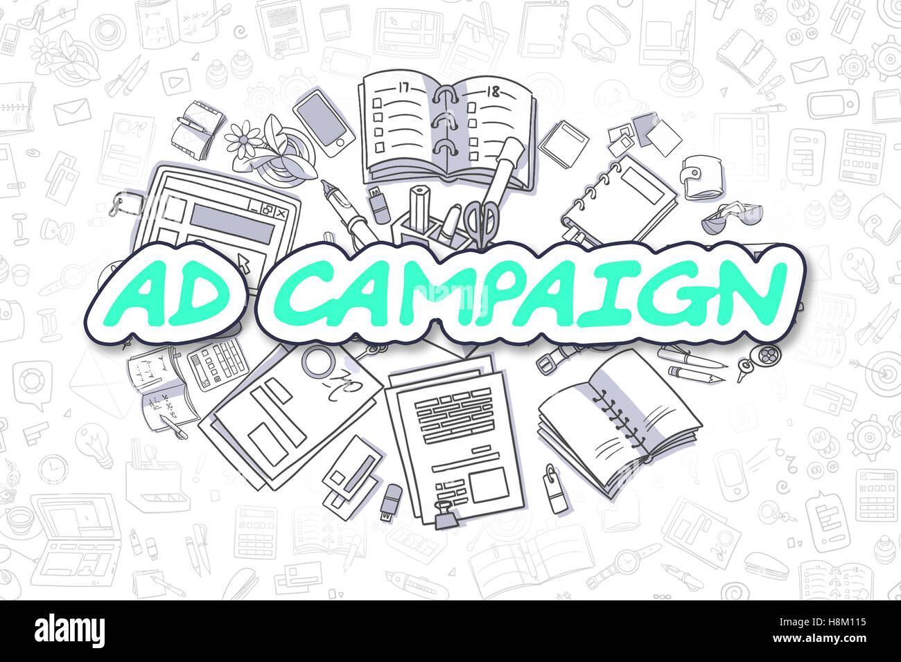 Ad Campaign - Cartoon Green Inscription. Business Concept Stock Photo ...