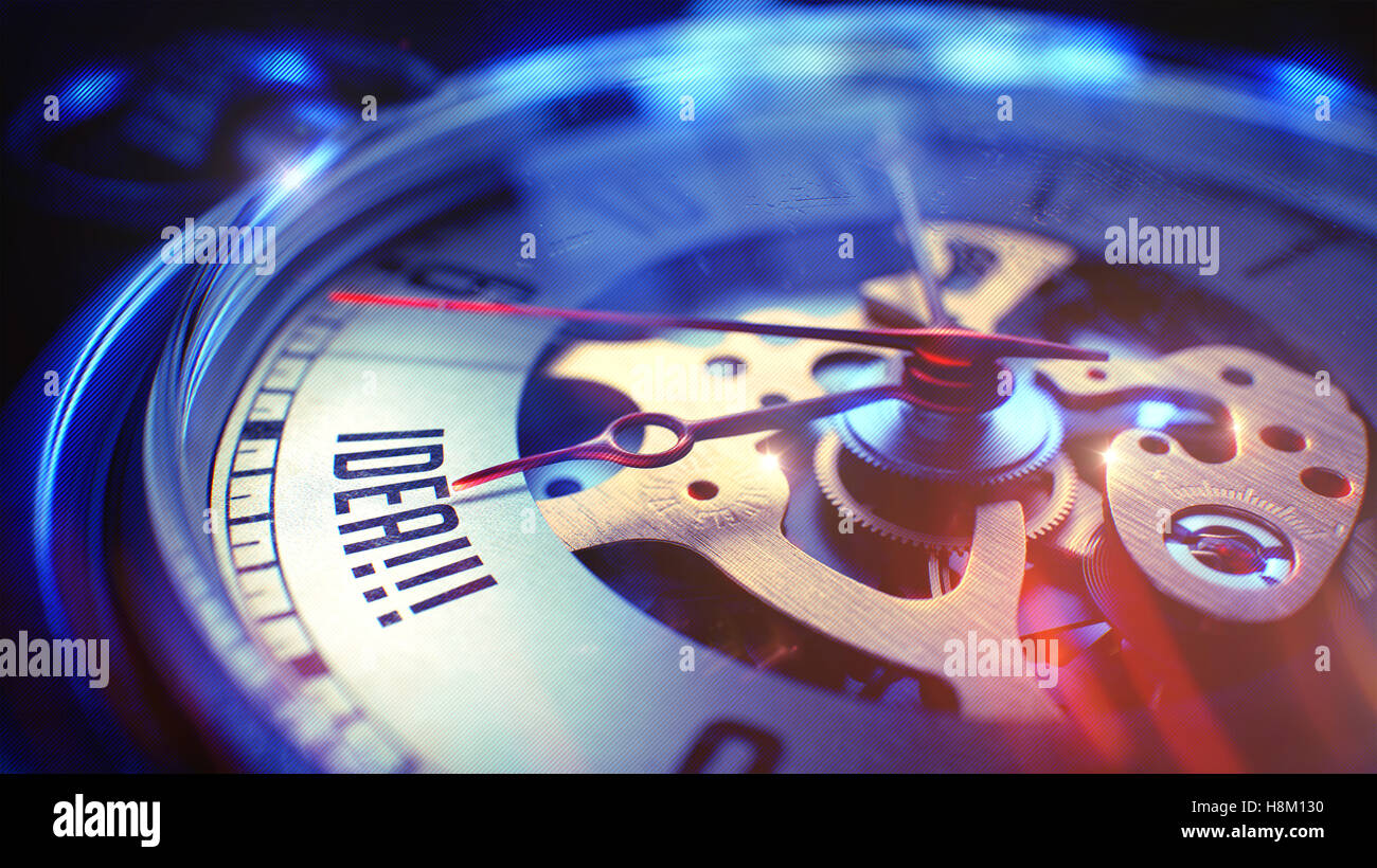 Idea - Wording on Watch. 3D Stock Photo - Alamy