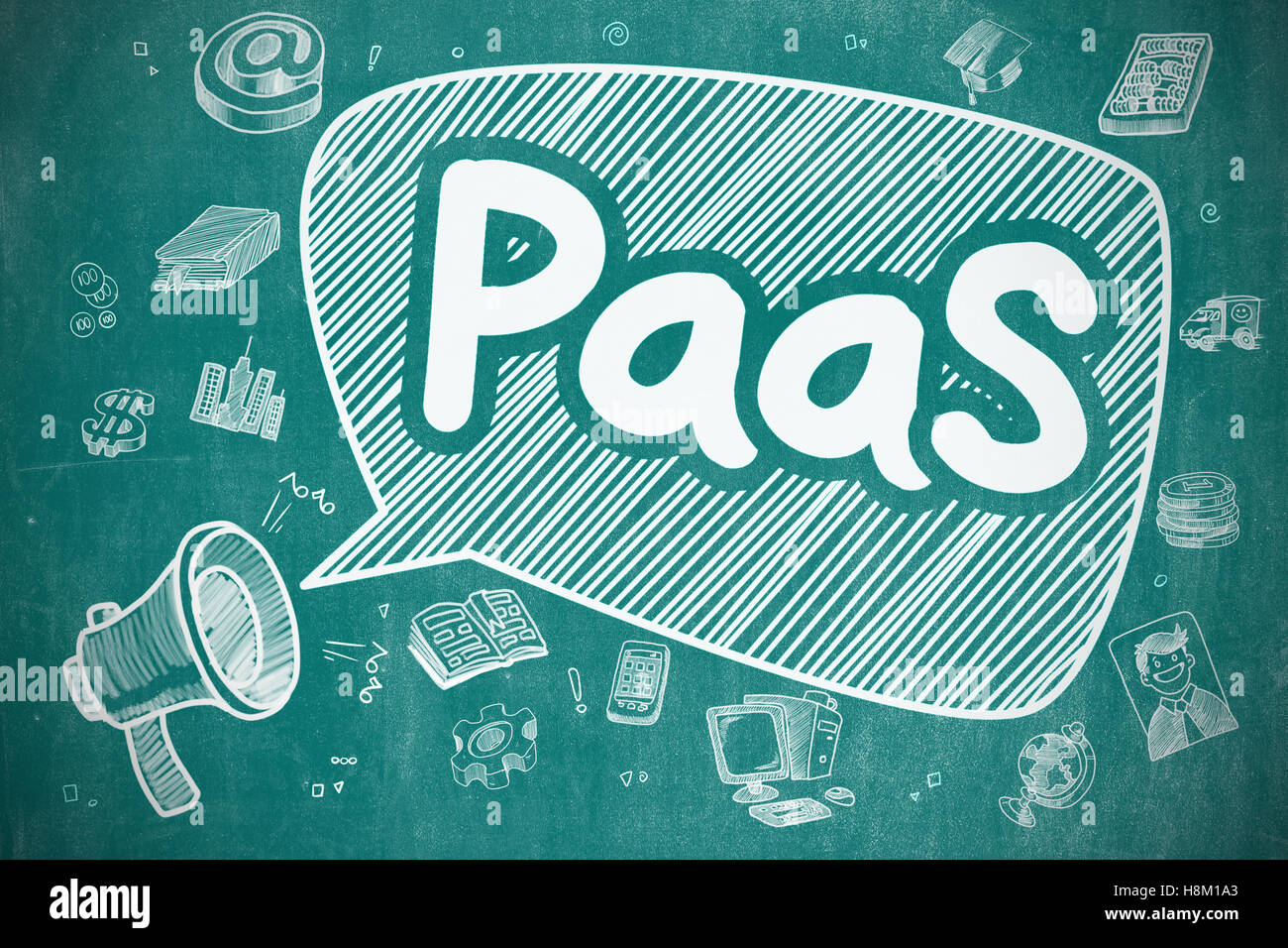 PaaS - Hand Drawn Illustration on Blue Chalkboard Stock Photo - Alamy