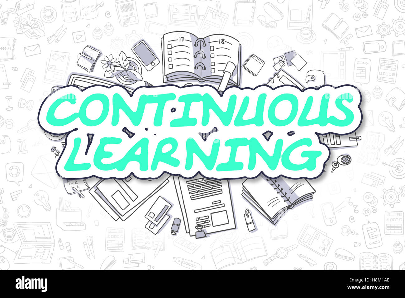 Continuous Learning - Cartoon Green Word. Business Concept Stock Photo ...