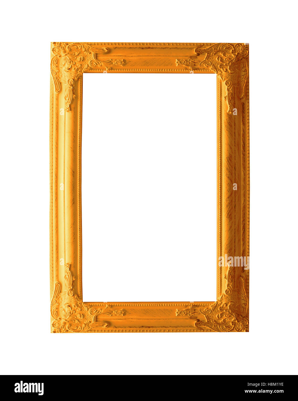 Gold wooden frame isolated on white background Stock Photo - Alamy