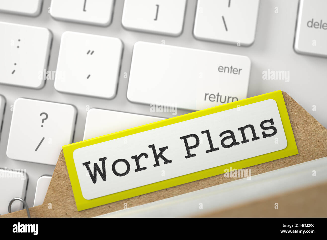Folder Index with Work Plans. 3D Stock Photo - Alamy