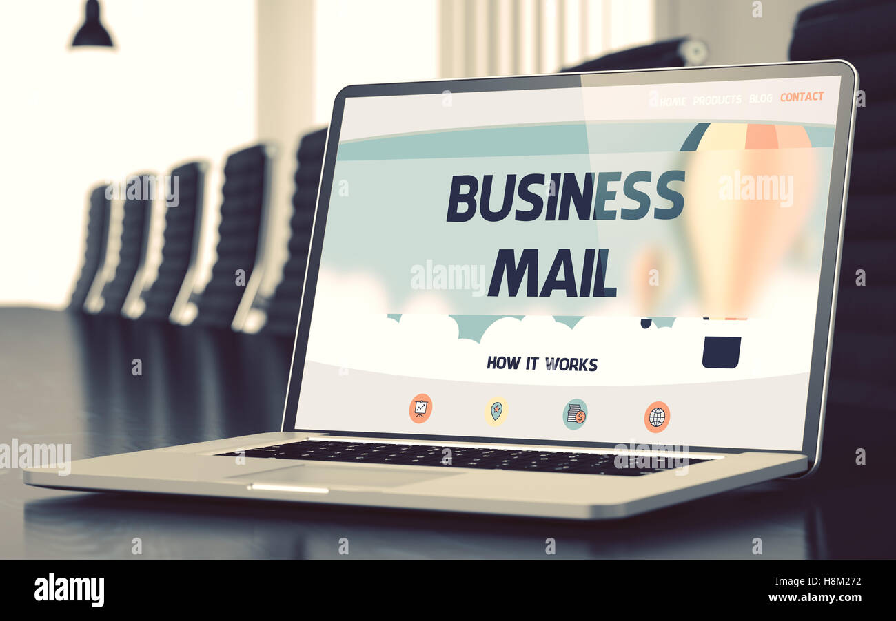 Business Mail - on Laptop Screen. Closeup. 3D Stock Photo - Alamy
